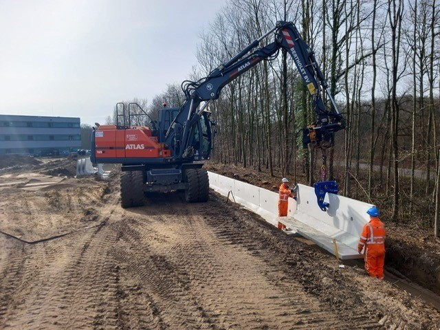 Plaatsen van keerwanden (kerkrade)